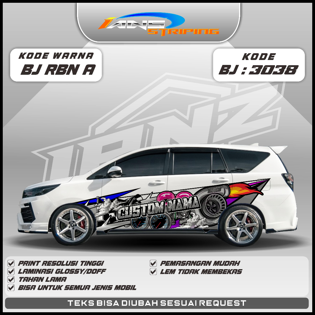 Jual BJ 3038- DECAL MOBIL INNOVA REBON AVANZA XENIA- DECAL STIKER MOBIL ...