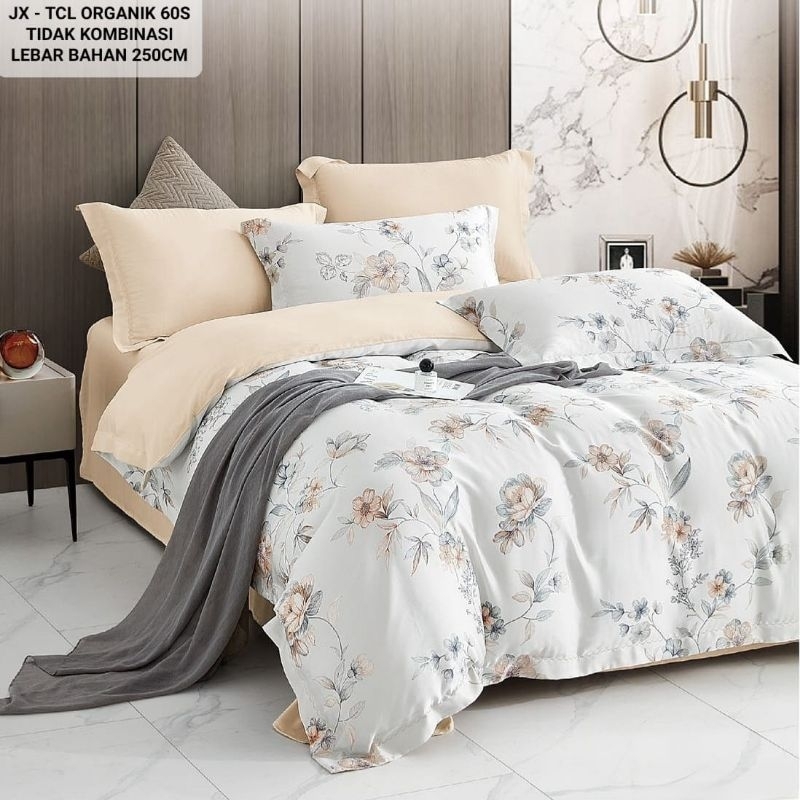 Jual BEDCOVER SUTRA ORGANIC 60S MOTIF BUNGA MINIMALIS BED COVER SUTRA ...