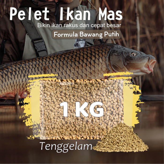 Jual Pelet Tenggelam Pakan Makanan Ikan Mas Sinking 1 kg Bawang Putih ...