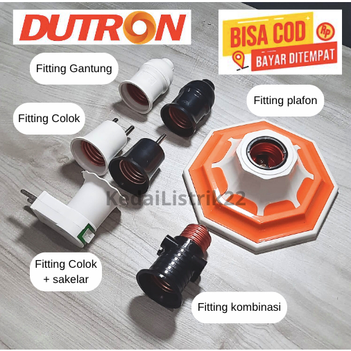 Jual Fitting Dutron Plafon Tempel, Colok, Kombinasi, Sakelar / Swicth, Gantung | Shopee Indonesia