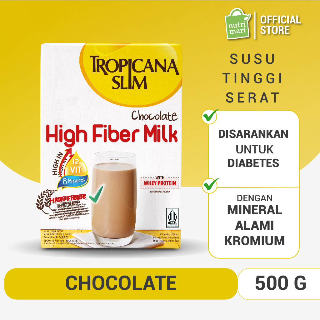 Jual Tropicana Slim Susu High Fiber Chocolate 500gr - (FOIL NO BOX ...