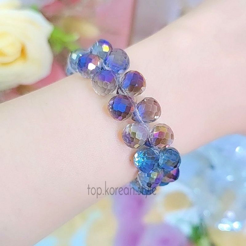 Jual Top.Korean.Style - Gelang wanita batu biru besar berkilau untuk ...