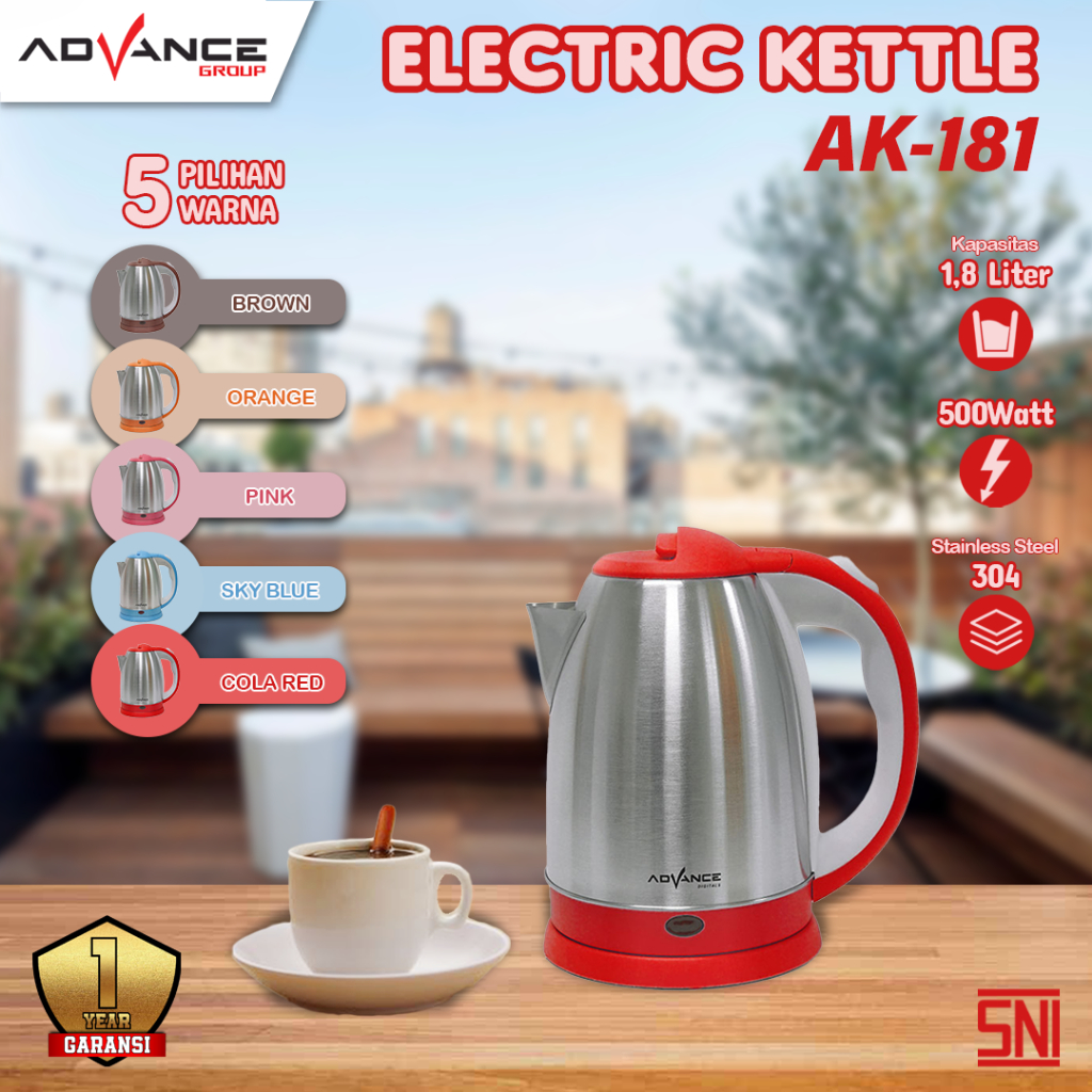 Jual Advance AK-181 Kettle listrik teko listrik kapasitas 1,8 liter ...