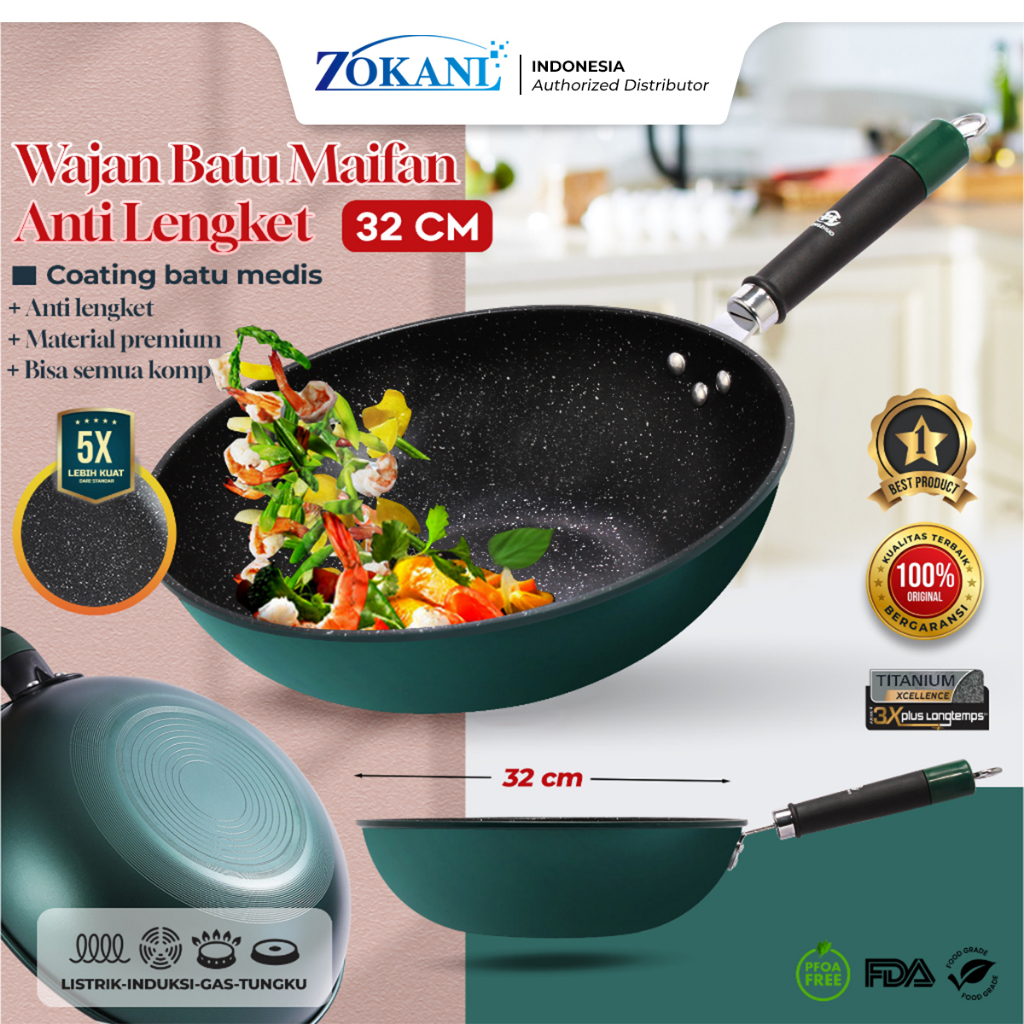 Jual Hongzhuo Wajan Granit Hitam Wajan Teflon Penggorengan Batu Medis ...