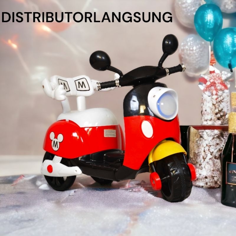 Jual Mainan Motor Aki Anak Listrik Micky Mouse Musik Lampu Charge ...