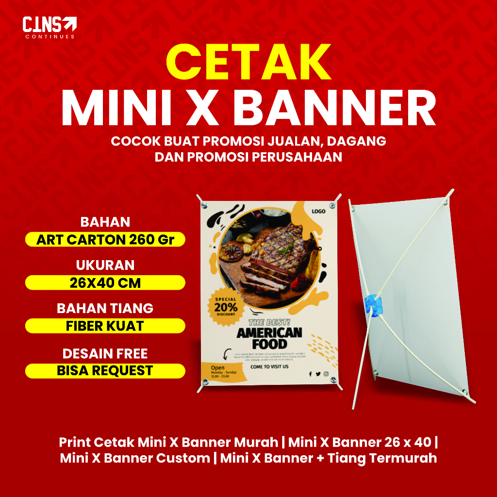 Jual Cetak Mini X Banner + Tiang Murah Free Desain Bisa Request Desain ...