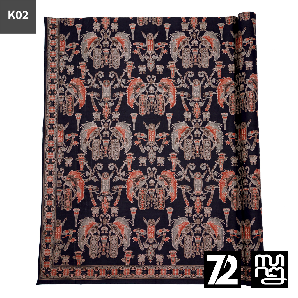 Jual KAIN BATIK PREMIUM Bahan Katun Motif Burung Adat Warna Hitam ...