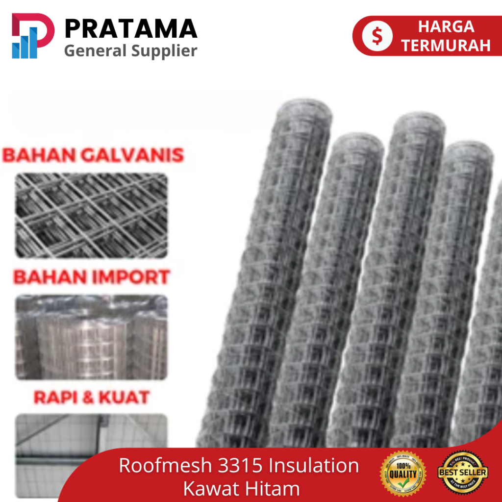 Jual Roofmesh 3315 Insulation Kawat Hitam | surabaya | Shopee Indonesia
