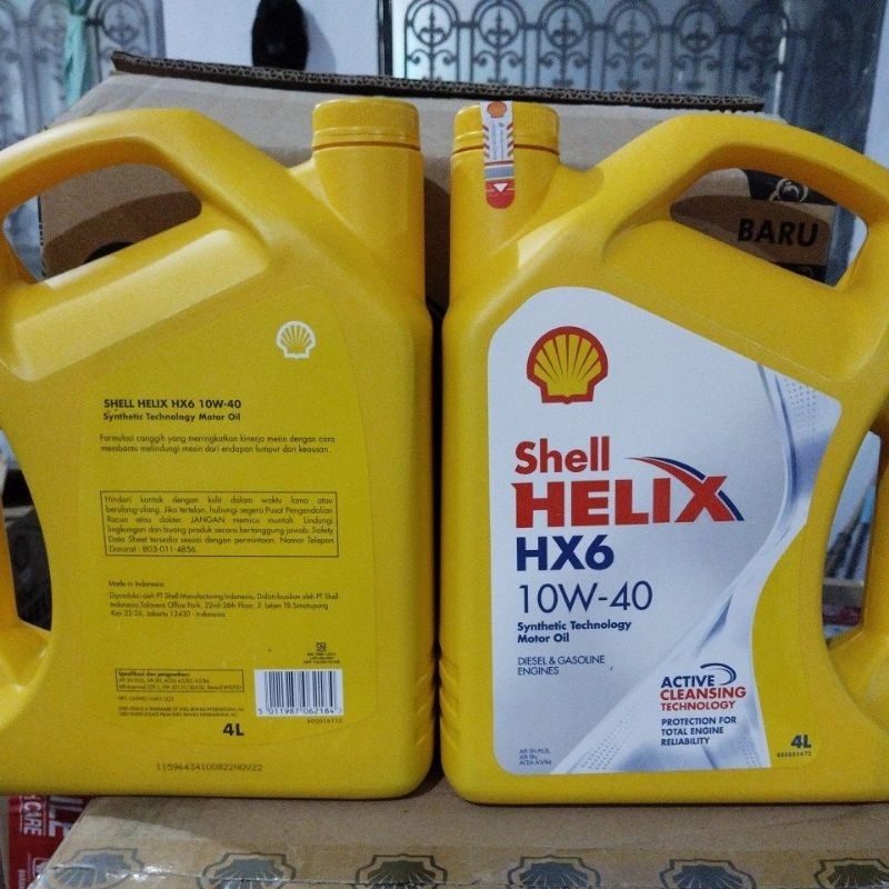 Jual oli shell helix HX6 4 liter mobil galon 10W-40 | Shopee Indonesia