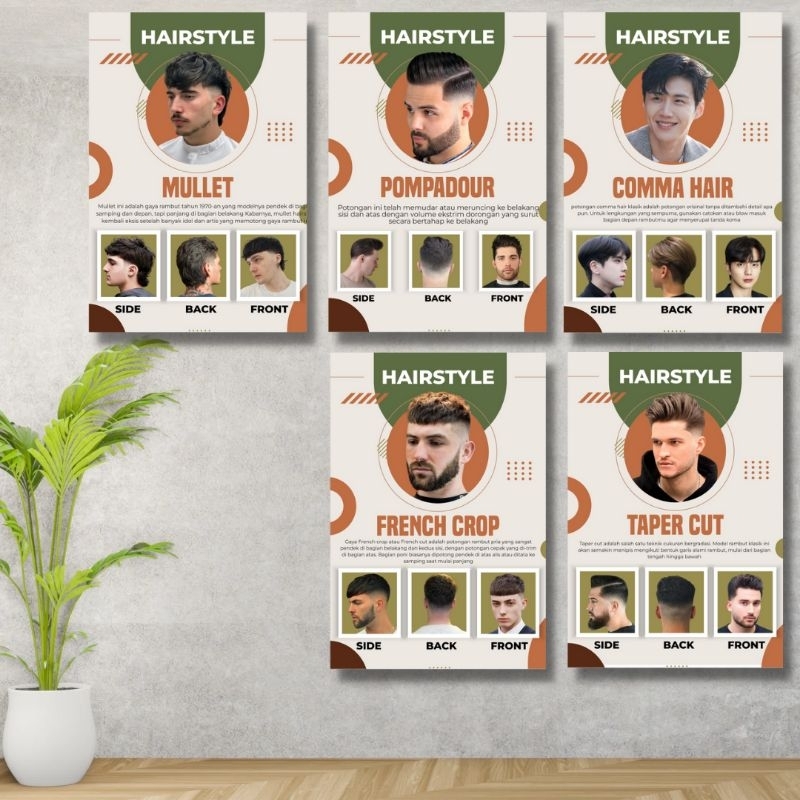Jual Poster edukasi Barbershop Poster pangkas Rambut poster model ...
