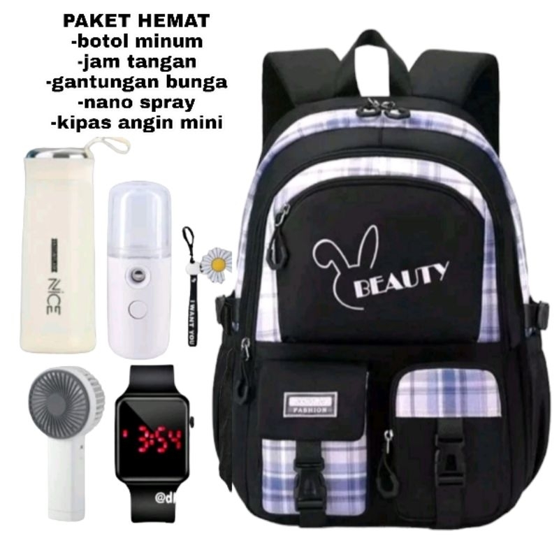 Jual Tas ransel sekolah anak perempuan tas beauty backpack fashion korea untuk anak SD SMP ...