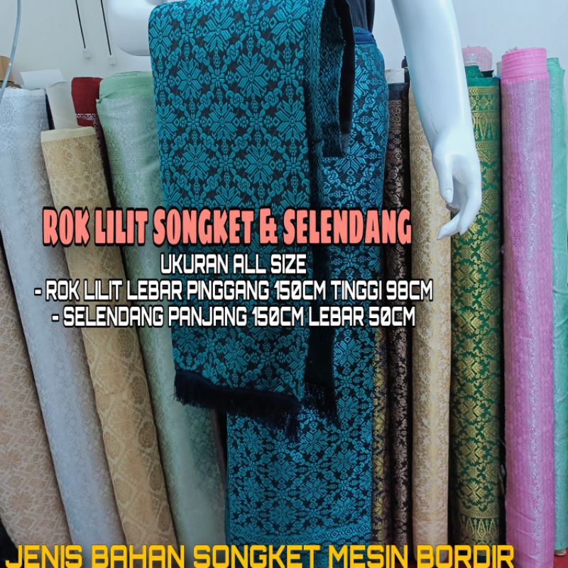 Jual Rok lilit Songket dan selendang/Songket Lilit selendang/Rok lilit selendang/rok lilit ...
