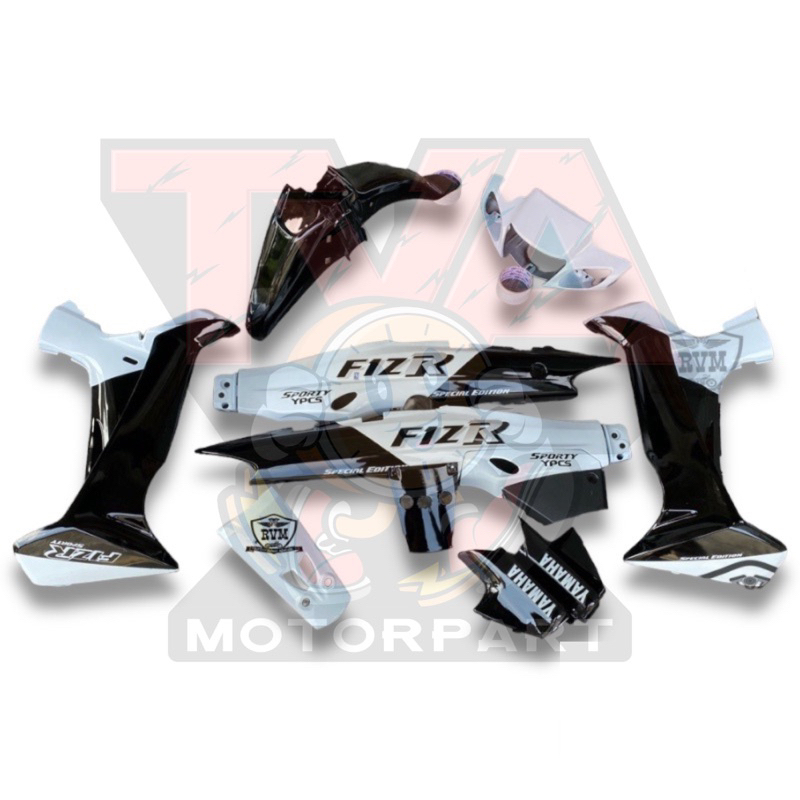 Jual PAKET BODY FULLSET HALUS YAMAHA FIZ R MARLBORO HITAM PUTIH/SILVER ...