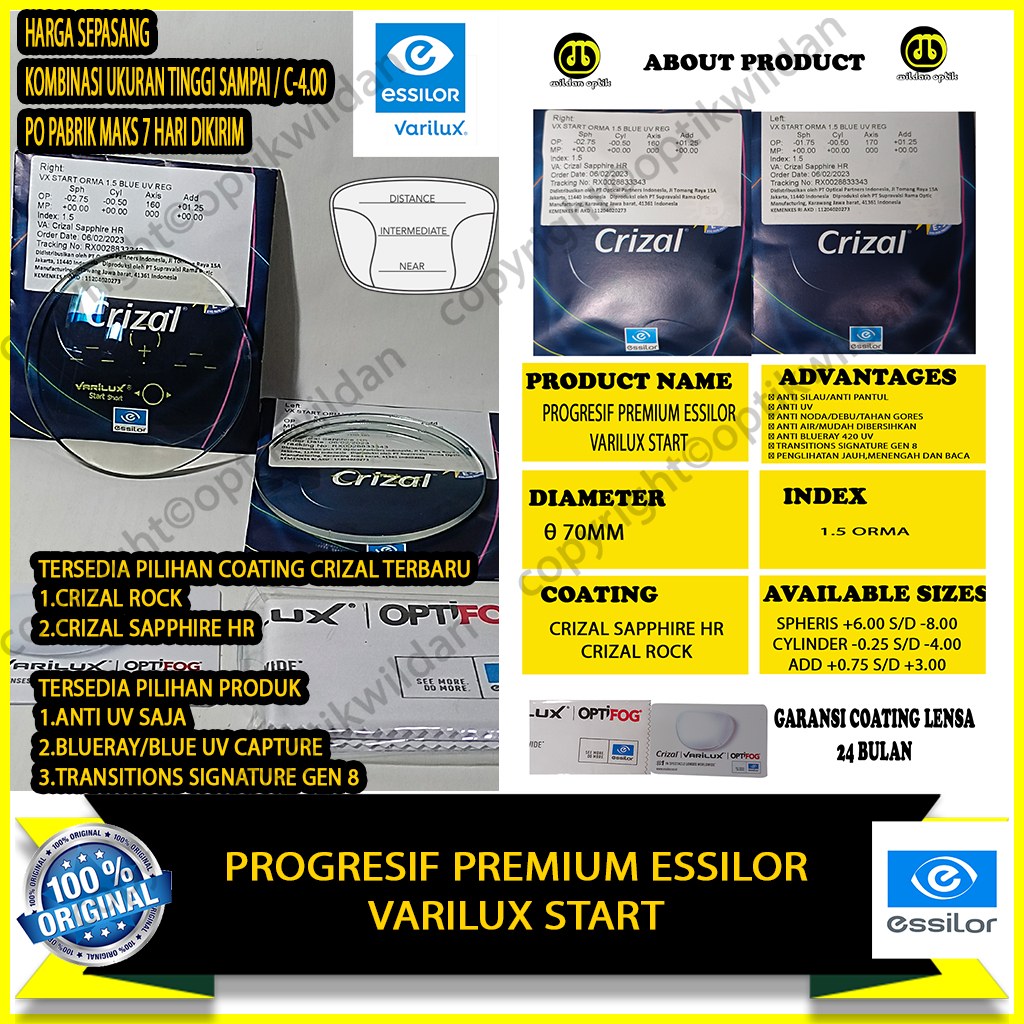 Jual VARILUX START LENSA PROGRESIF PREMIUM ESSILOR 1.5 ORMA | Shopee ...