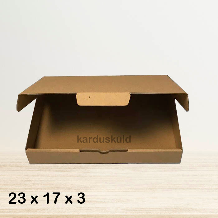Jual Kardus 23 x 17 x 3 cm die cut tipe E Flute K150 box kotak karton ...