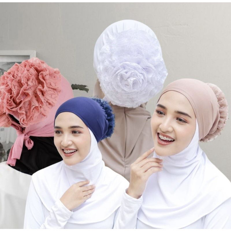 Jual Inner Turki Cepol Ciput Full Renda Brukat Besar Premium | Shopee ...