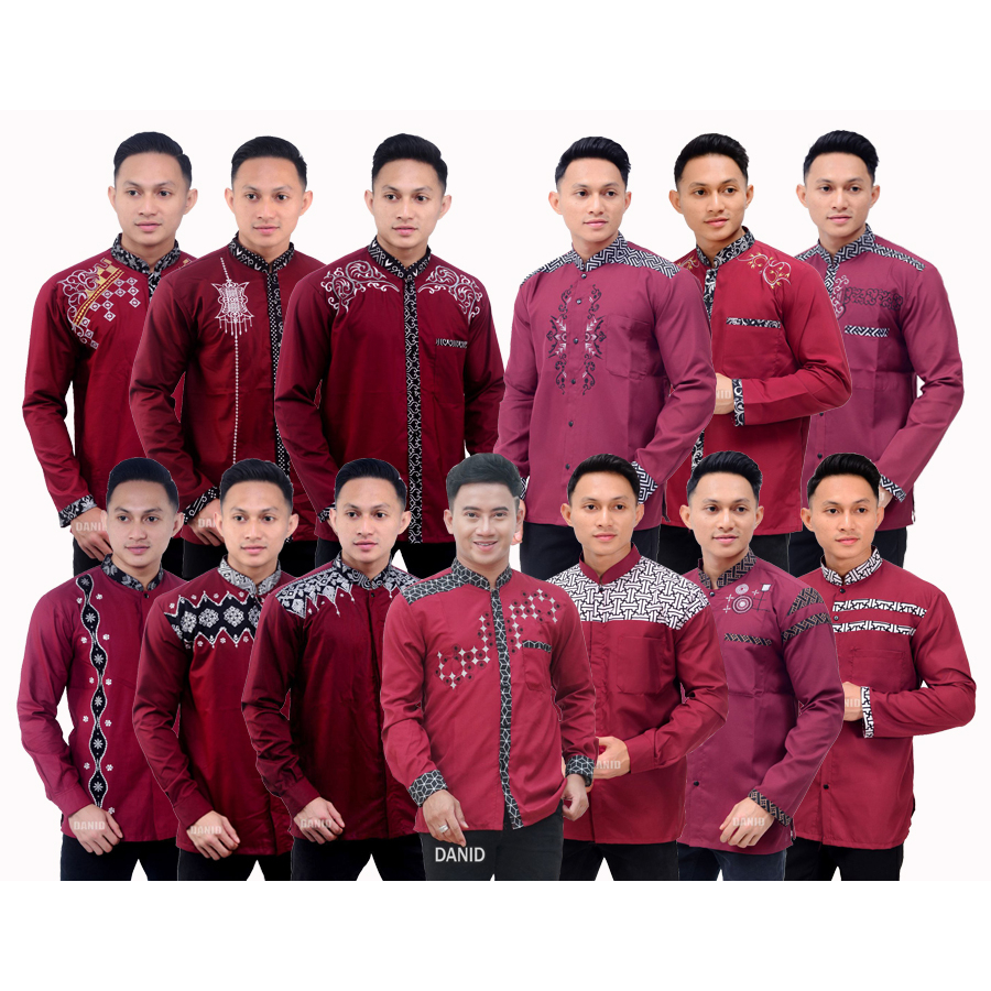 Jual BAJU KOKO WARNA MERAH MARUN LENGAN PANJANG TERLARIS BAJU KOKO ...