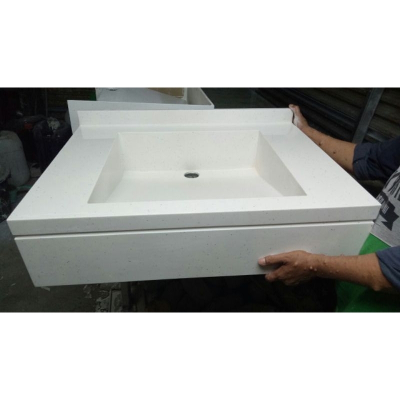Jual wastafle solid surface, ukuran dana desain sesuai permintaan | Shopee Indonesia