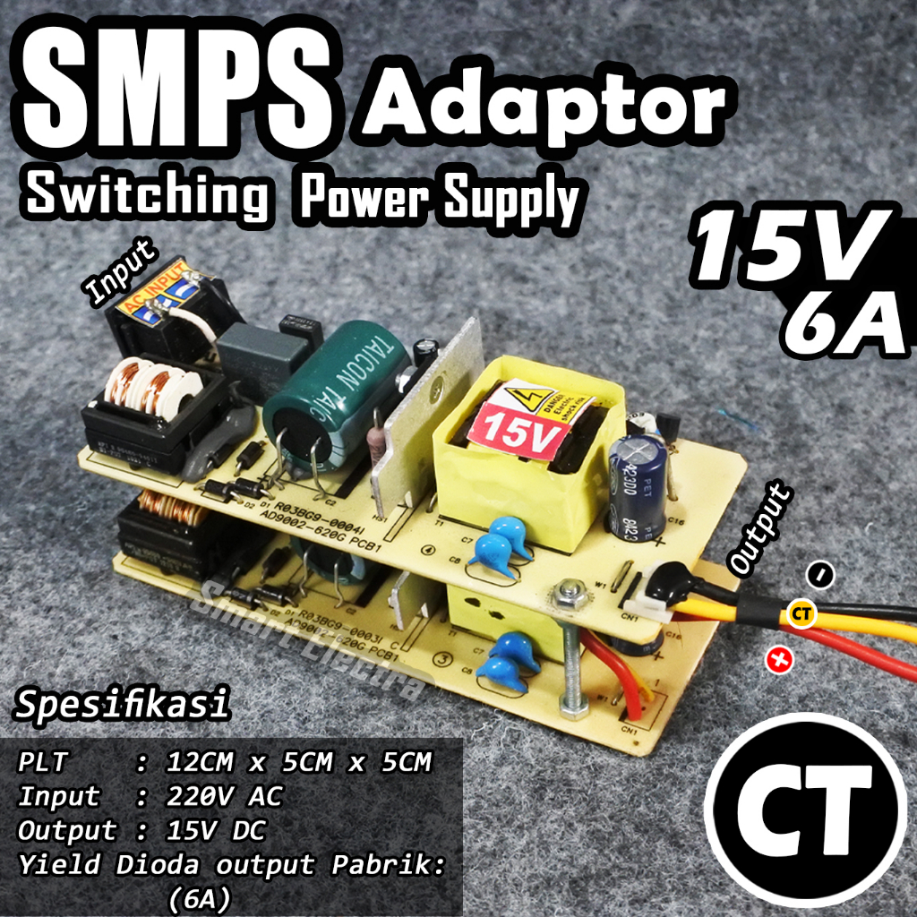 Jual SMPS power Supply 12V, 15V, 24V, 32V, 35V, 42V, 45V, dan 55V 6A CT dan NON CT | Shopee ...