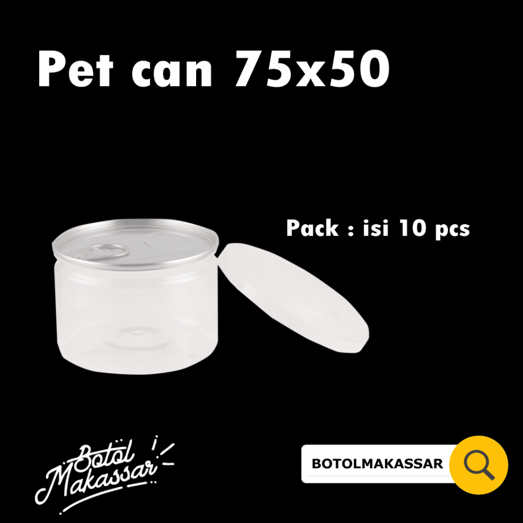 Jual Pet Can 150 ml (ukuran 75x50) isi 10 pcs Kemasan Dengan Tutup ...