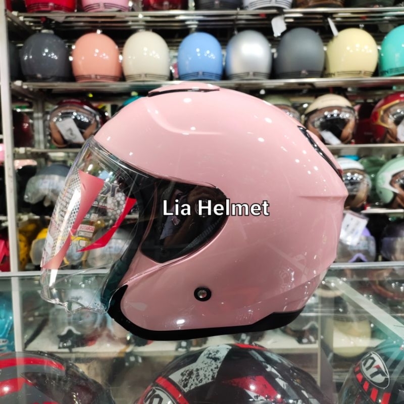 Jual helm half face kyt kyoto R solid light peach / helm kyt kyoto ...