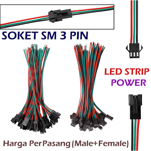 Jual Soket Terminal Kabel Male - Female 3 pin Lipo Battery 3S SM-2.54 ...
