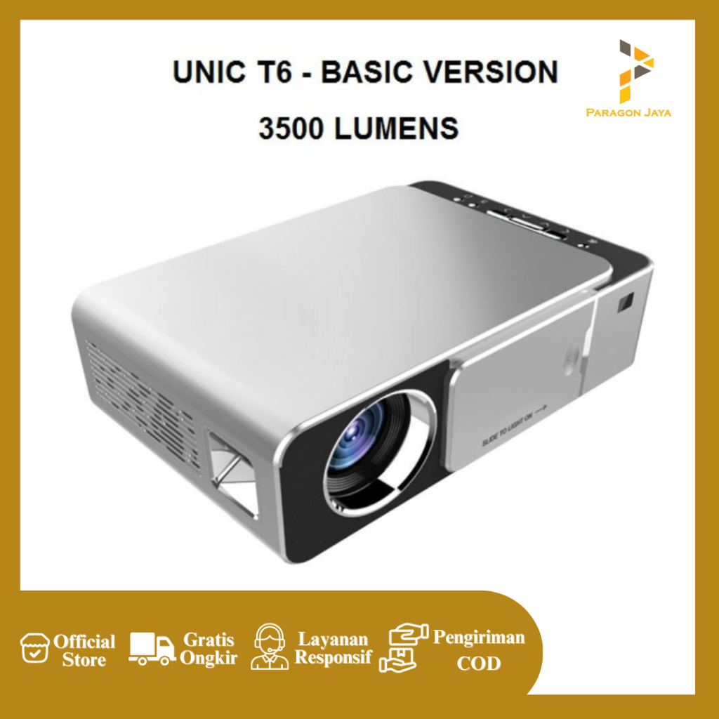 Jual Projector Mini UNIC T6 LED Proyektor Wifi Android 1080P HD 3500 ...