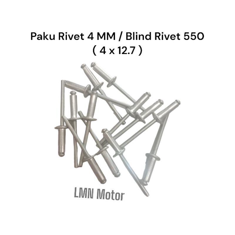 Jual (50 pcs) Paku Rivet 4 MM / Blind Rivet 550 ( 4 x 12.7 ) | Shopee ...