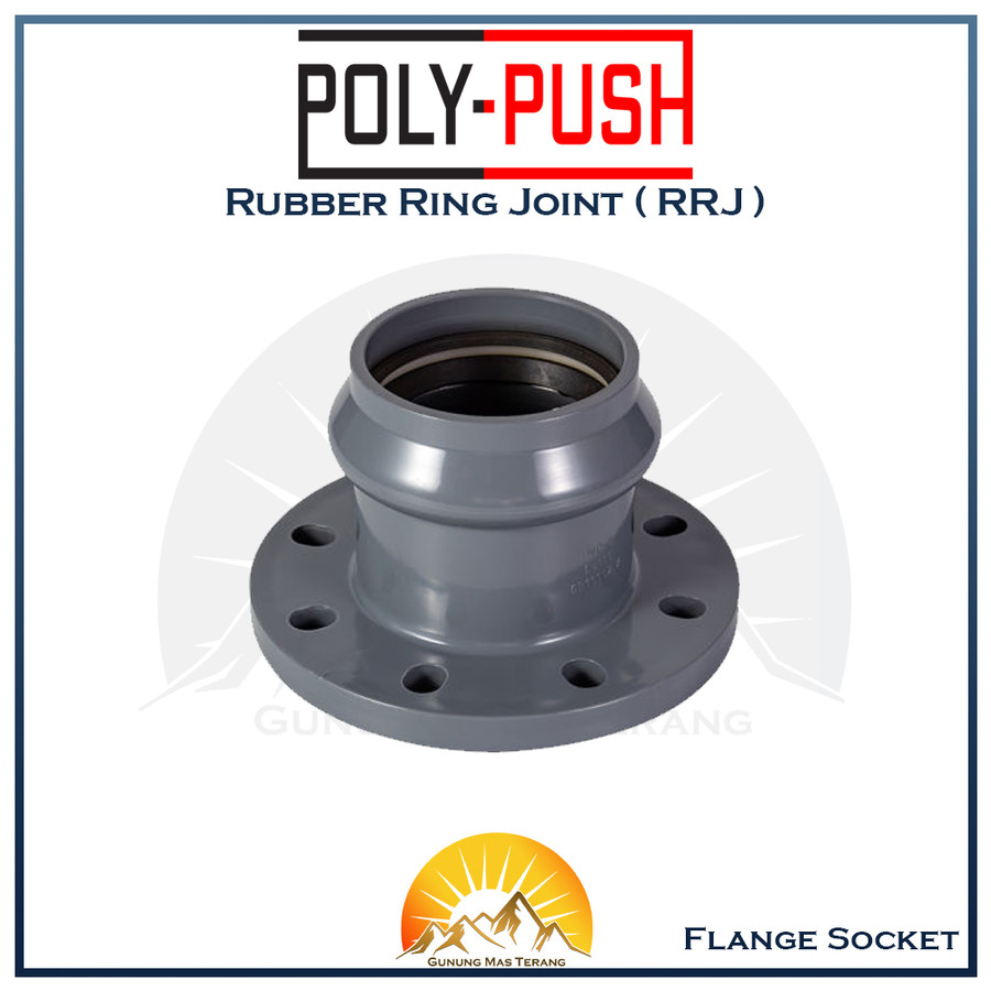 Jual Poly Push Flange Socket RRJ Karet 160 200 250 mm 6 / 8 / 10 " PVC ...