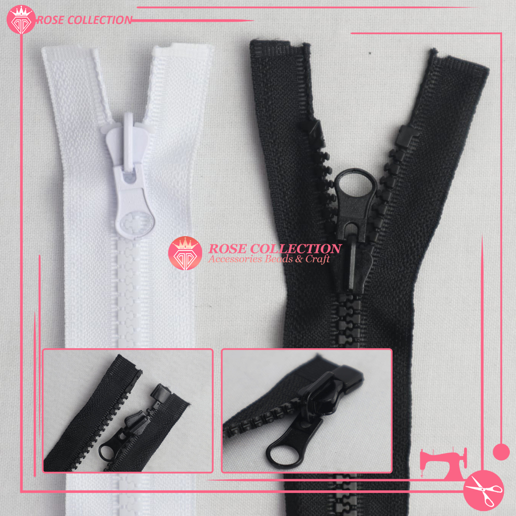 Jual Resleting Jaket Vislon 20-30 inch/50cm-75cm Zipper Ritsleting Gigi Besar Kasar Dua Sisi ...