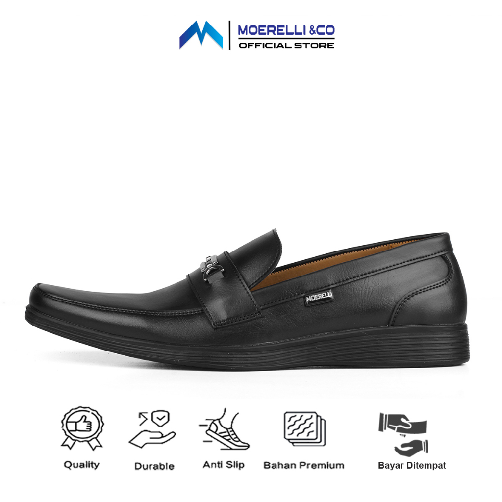 Jual MOERELLI &CO MR7104 Adorico Sepatu Pantofel For Men Black | Shopee ...