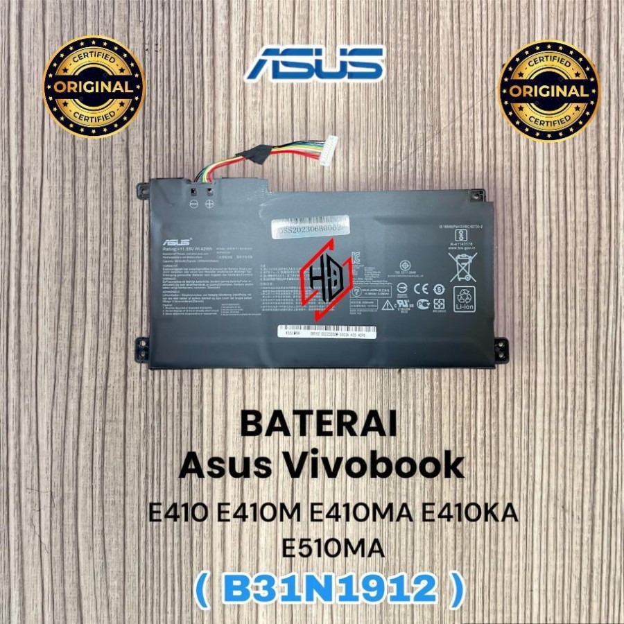 Jual Battery Baterai Asus E410 E410M E410MA E510 E510M E510MA L410M B31N1912 ORIGINAL | Shopee ...