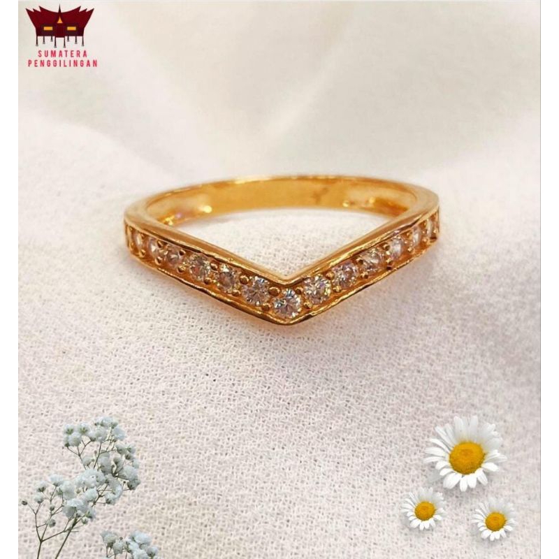 Jual CINCIN EMAS MODEL V KADAR 8K -CC09 | Shopee Indonesia