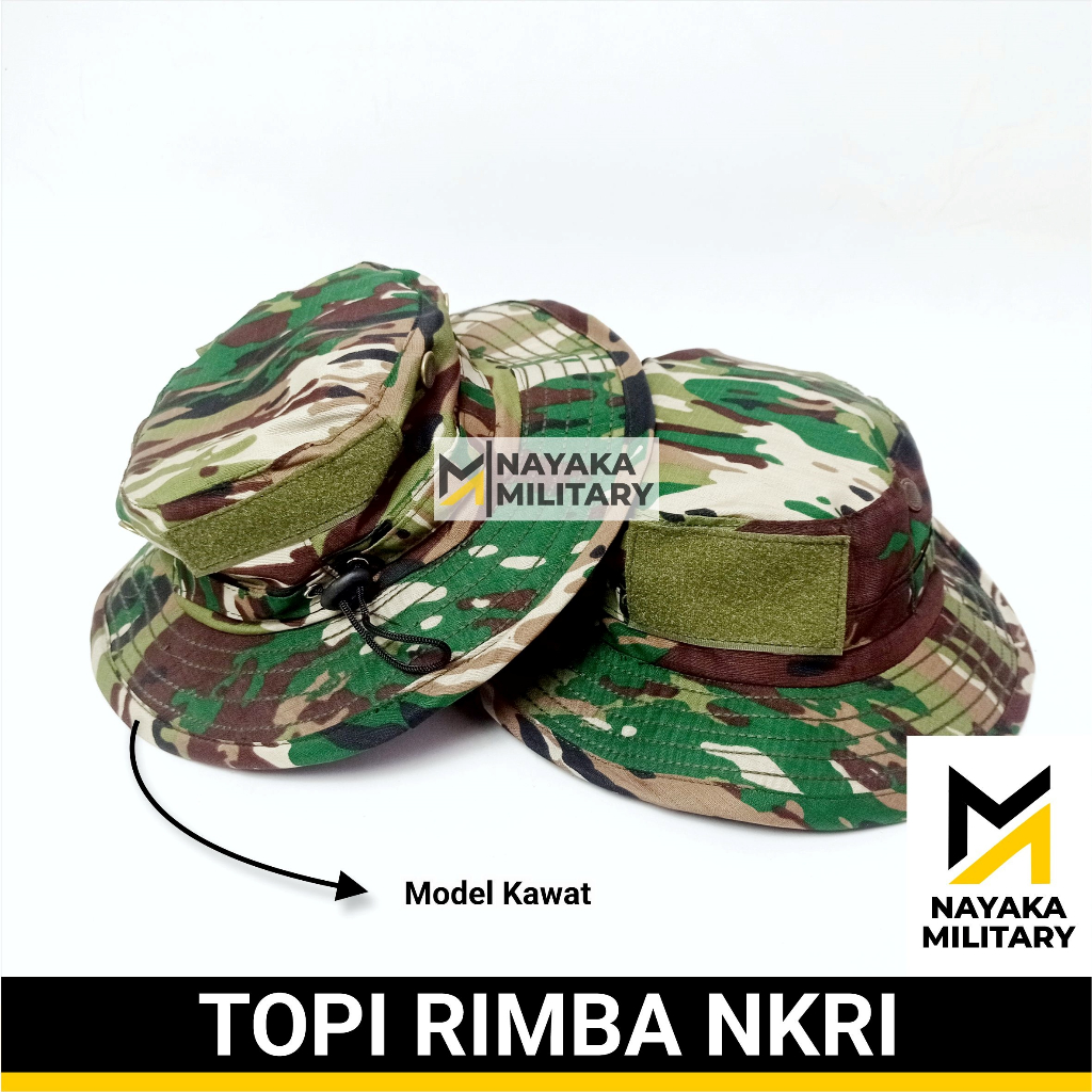 Jual Topi Rimba Loreng NKRI PDL Tactical Hat Gunung Outdoor Hiking ...