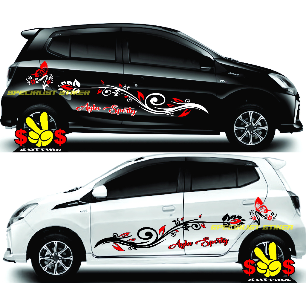 Jual Stiker Bunga Kupu-Kupu Untuk Mobil agya Ayla Brio DLL | Shopee ...