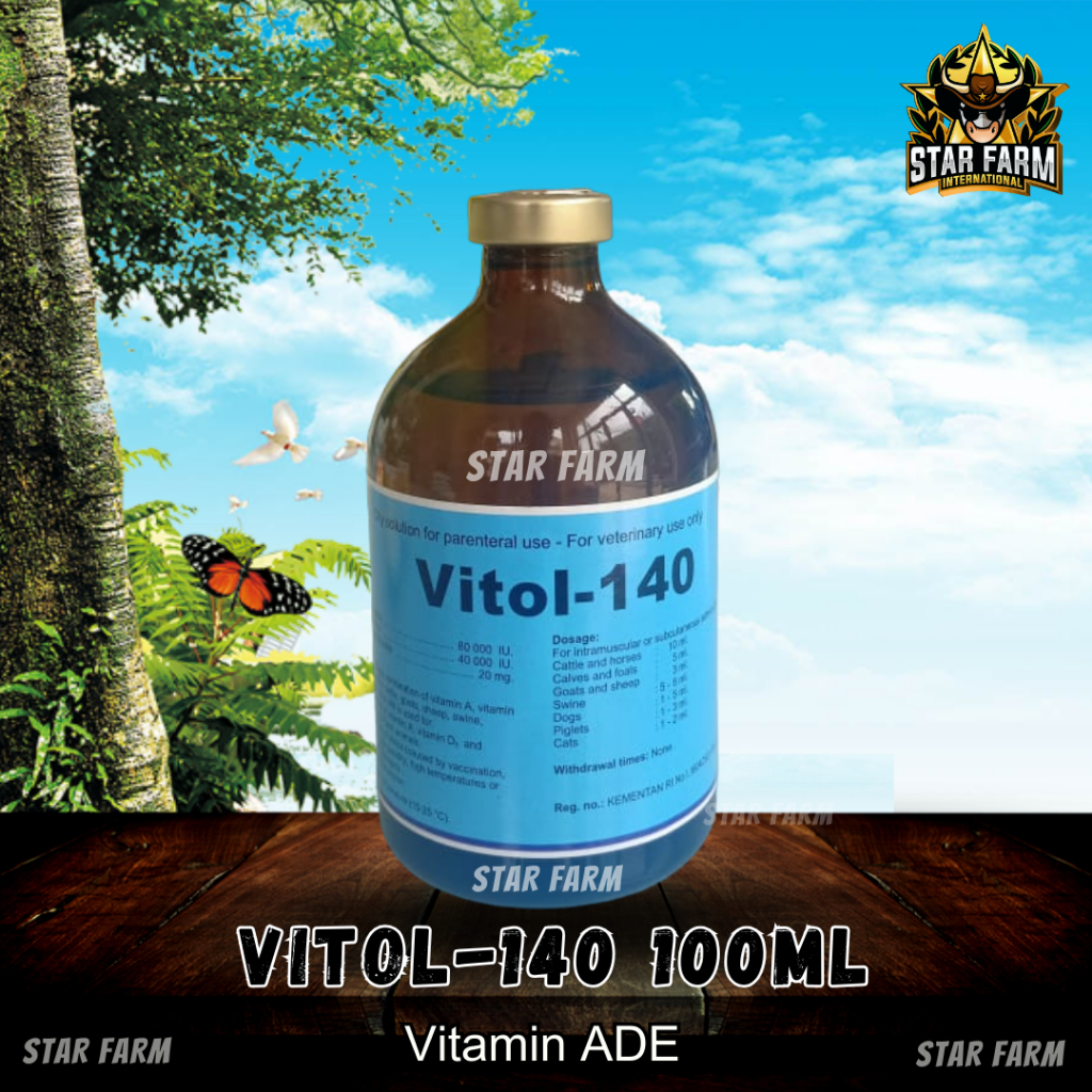 Jual Vitol 140 isi 100ml - Vitamin ADE Perbaiki Kondisi dan Produktivitas - Star Farm | Shopee ...