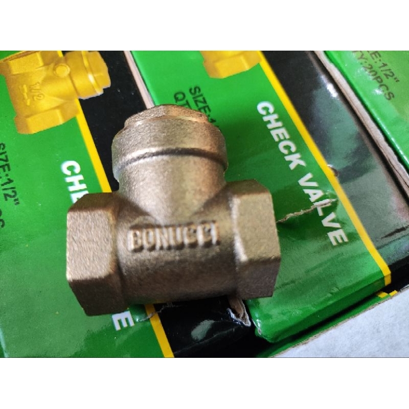Jual Check Valve Kuningan 1/2 Inch Bonucci / Klep Tabok / Swing Check ...
