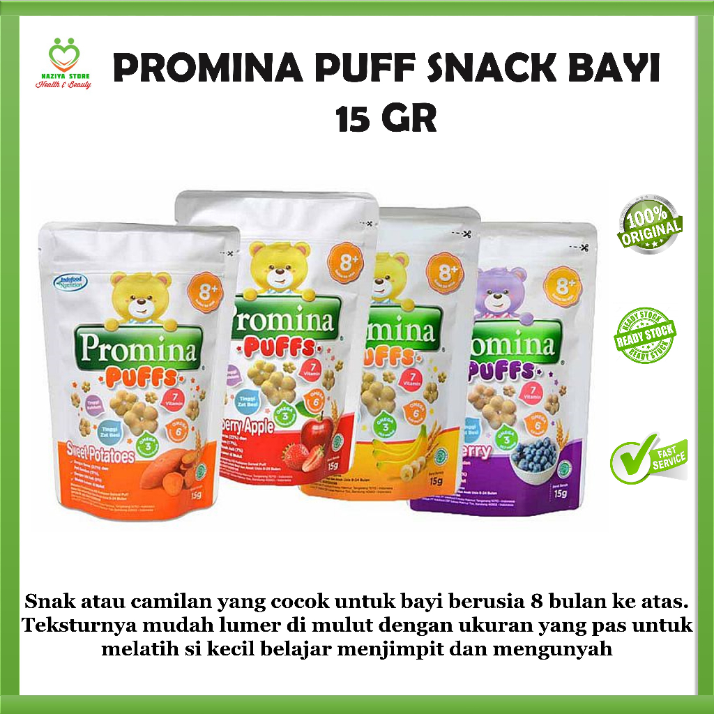 Jual PROMINA PUFF Snack Bayi 15 gr Snack Bayi puffs Usia 8+ Cemilan ...