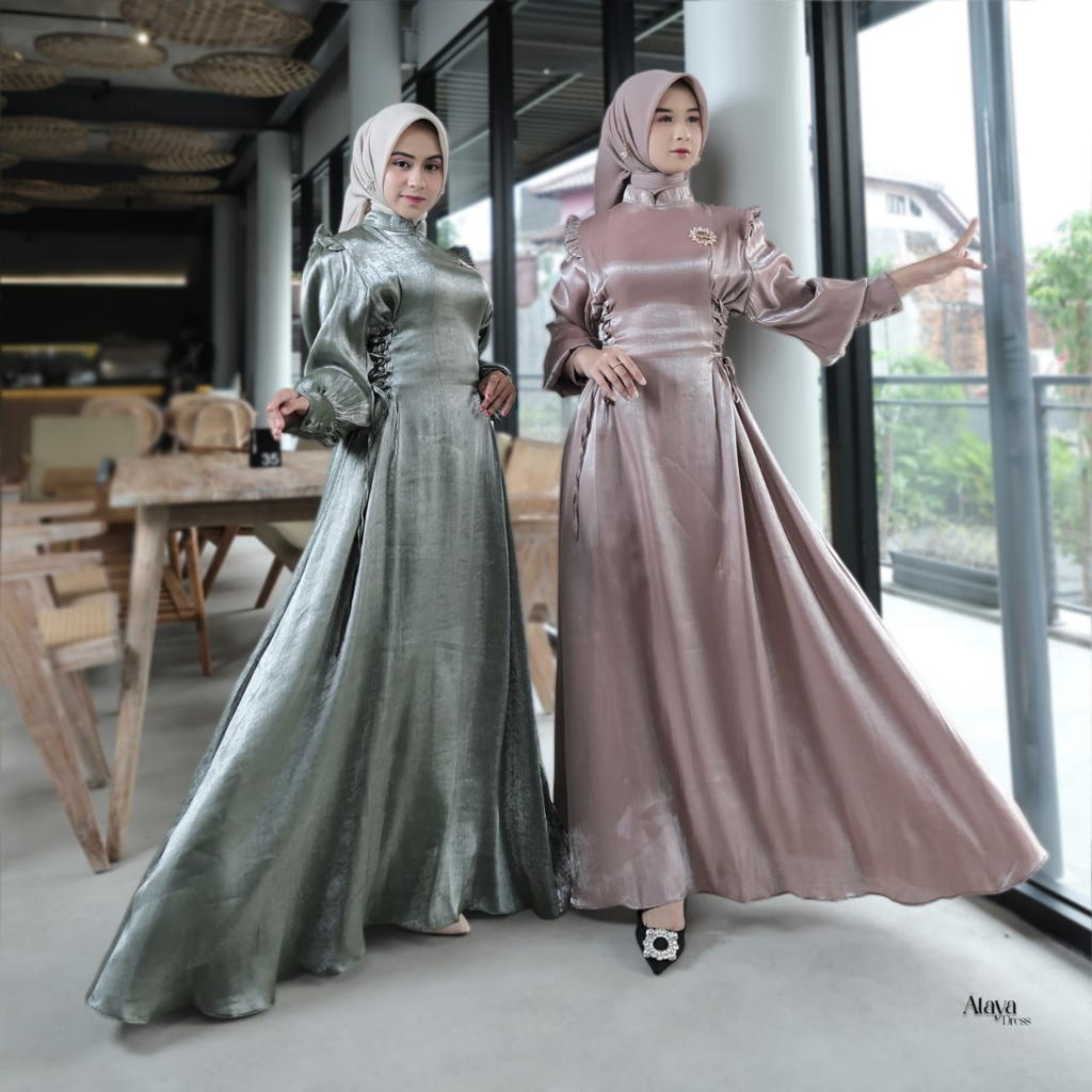 Jual ATAYA DRESS PREMIUM MISS AISYAH FASHION GAMIS COTTON SHIMMER ...