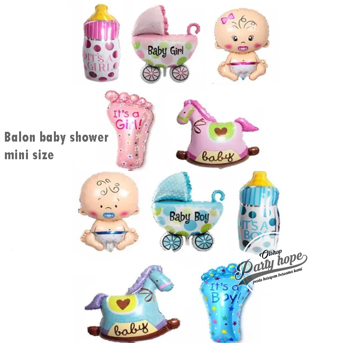 Jual Balon Foil Baby Shower mini / Balon baby / Balon dekorasi lahiran ...