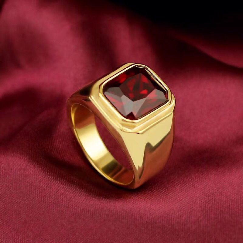 Jual CINCIN TITANIUM MERAH RUBY PRIA SUPER KEREN SUPER EKSLUSIF WARNA ...