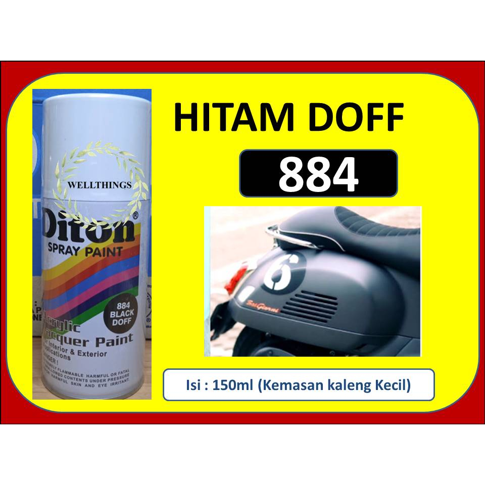 Jual Cat Pilox Diton 884 150cc Black Doff Spray Hitam Dop Mate Dof Cat ...