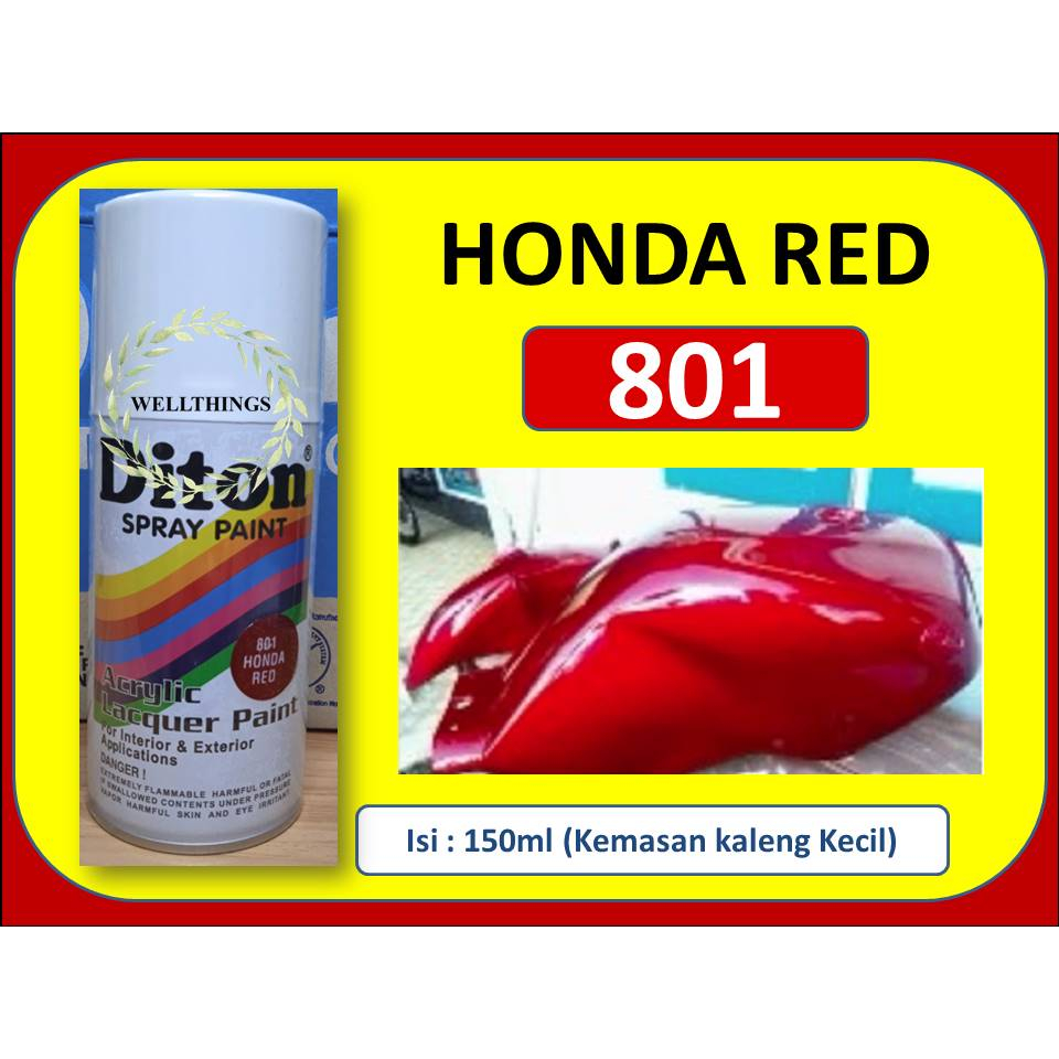 Jual Cat Pilox Diton 801 150cc Honda Red Spray Merah Candy Tone ...