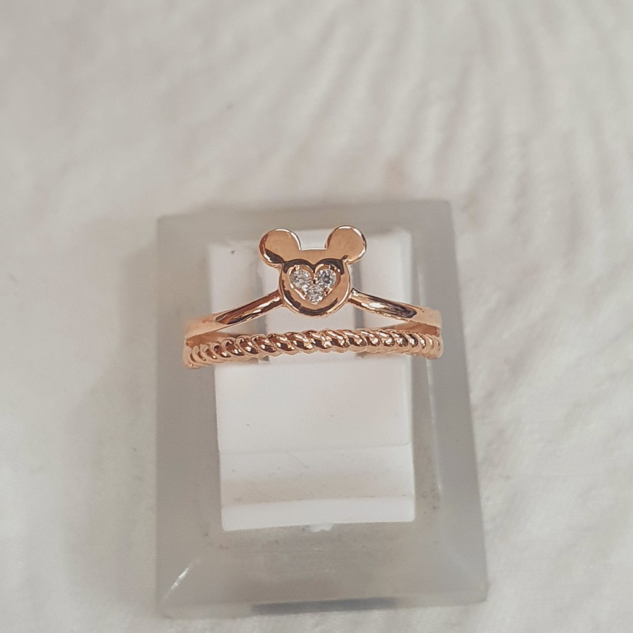 Jual cincin mickey mouse emas 75% 750 75 % disney | Shopee Indonesia