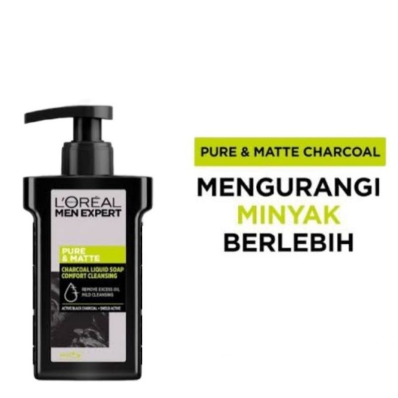 Jual LOREAL MEN Expert Pure & Matte Charcoal Liquid Soap Comfort ...
