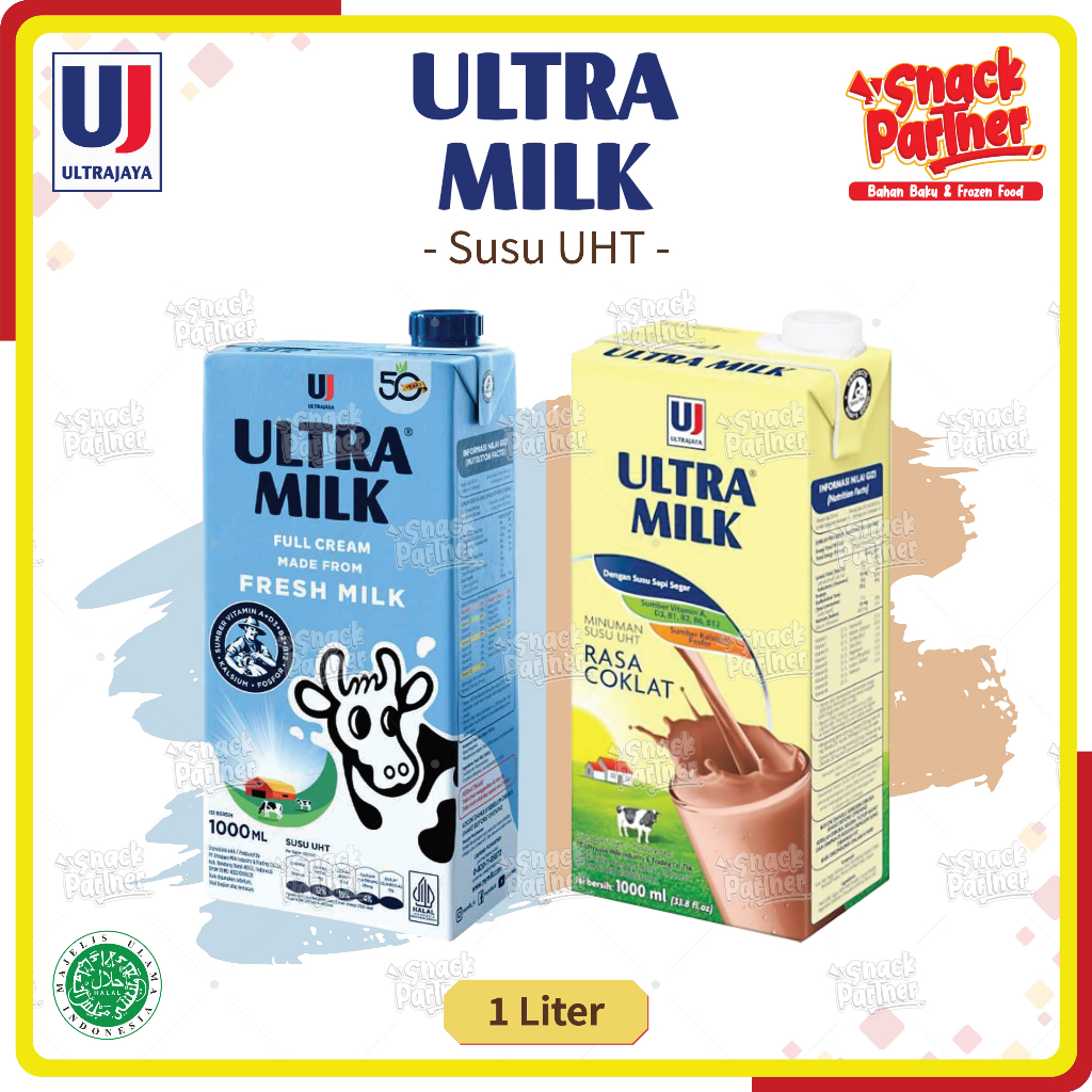 Jual ULTRA MILK Susu UHT 1 L - Full Cream Plain Choco Chocolate Coklat ...