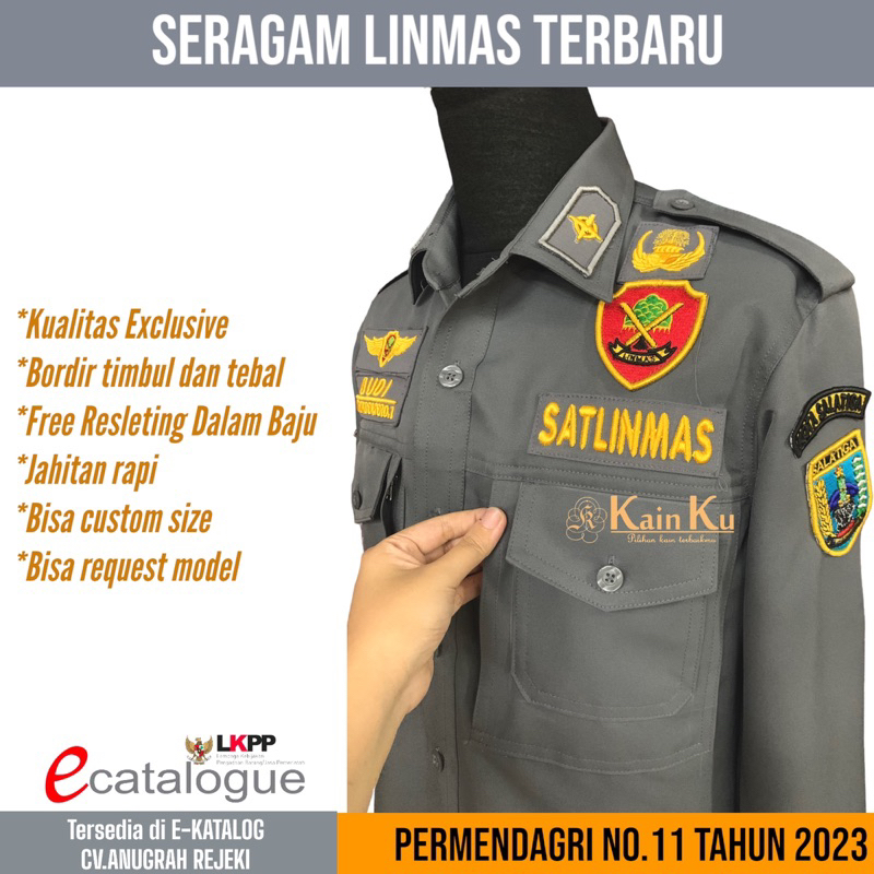 Jual Seragam Linmas Terbaru Paket Lengkap Sepatu Linmas Topi Linmas ...
