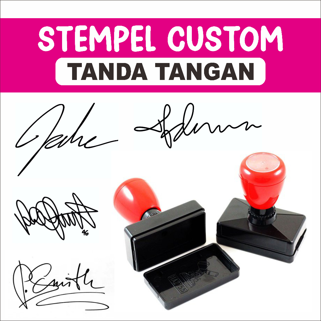 Jual Stempel Custom Tanda Tangan / Paraf / Cap TTD Tinta Otomatis | Shopee Indonesia
