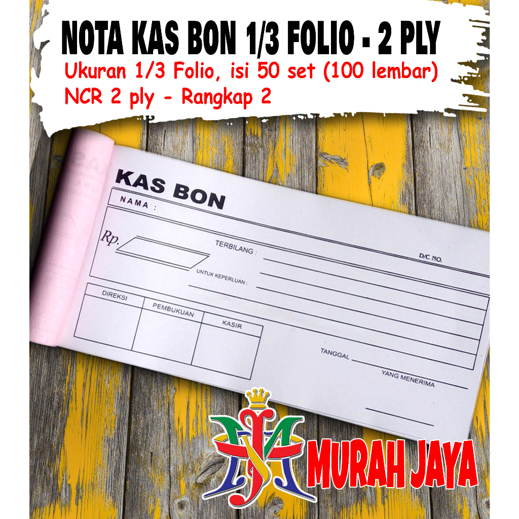 Jual NOTA KAS BON KAS BON NCR 2PLY RANGKAP 2 | BUKU ADMINISTRASI KAS ...