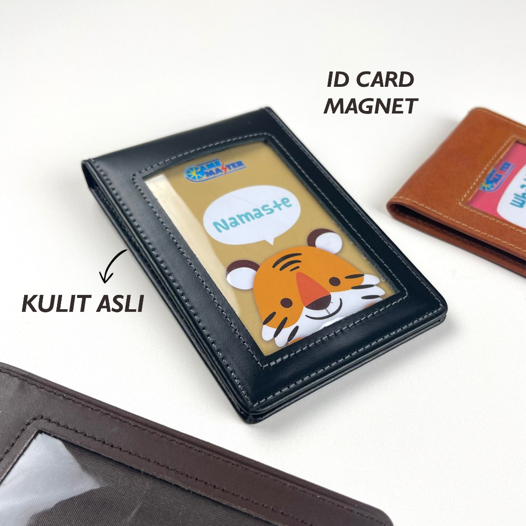 Jual Dompet ID card holder kulit asli model selip saku magnet | Shopee ...